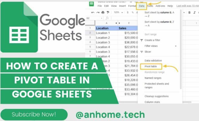 How to Create a Pivot Table in Google Sheets
