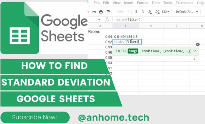 How to Find Standard Deviation in Google Sheets